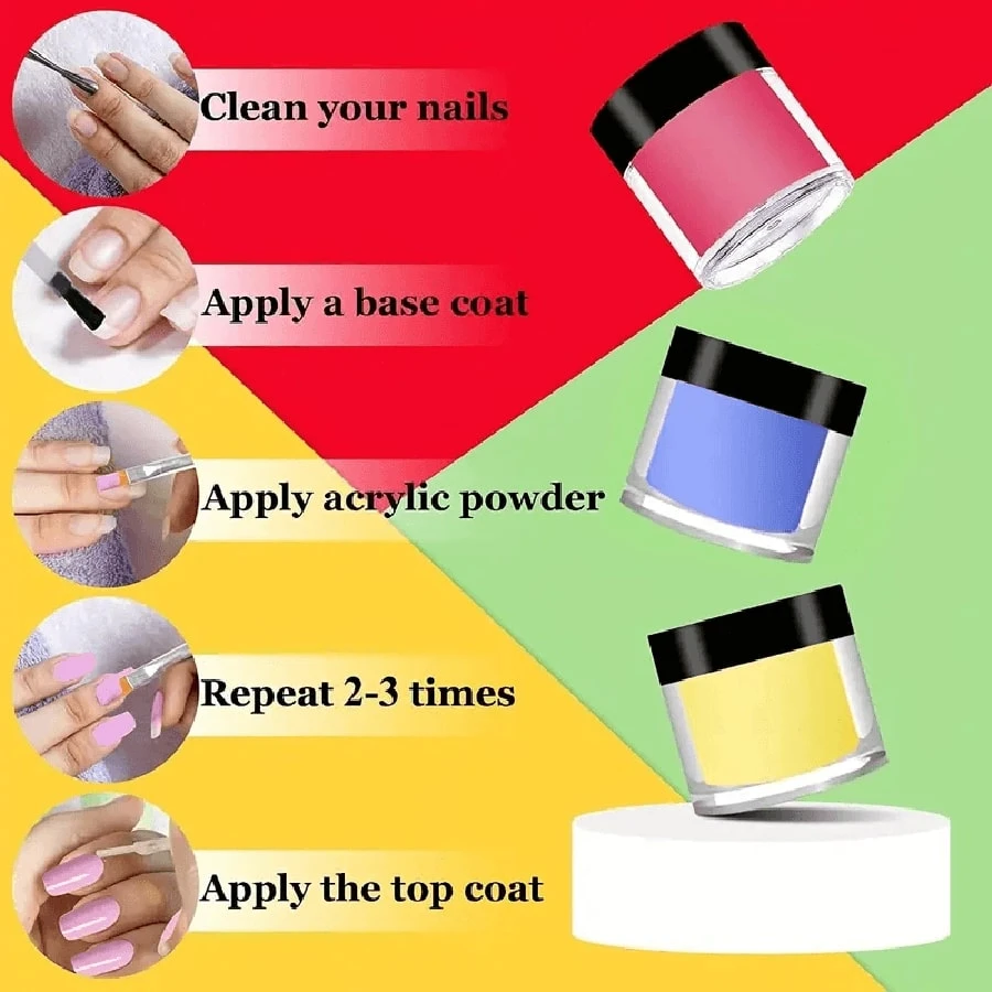 24 Colors Nail Art Product Acrylic Powder, For Extension, Carving ...
