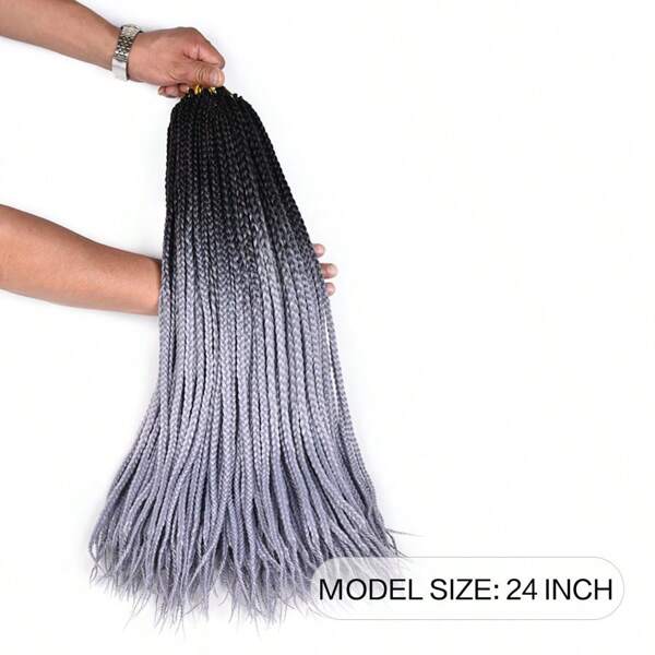 1piece Box Braids Crochet Hair 24 Inch Long Crochet Braids Pre Looped ...