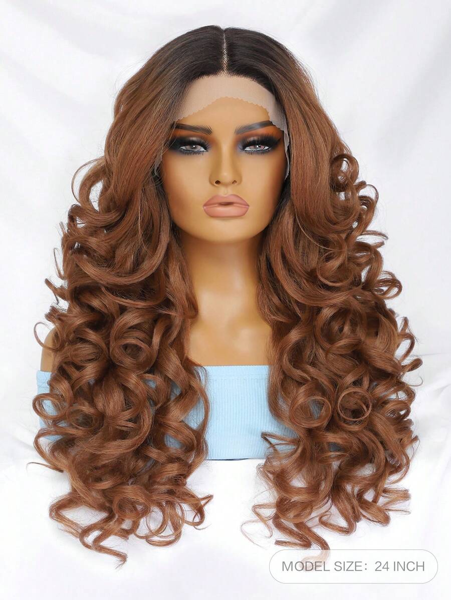 24 Inch HD Lace Front Wigs 13x5X1 Curly Wigs For T-Part Synthetic Hair ...