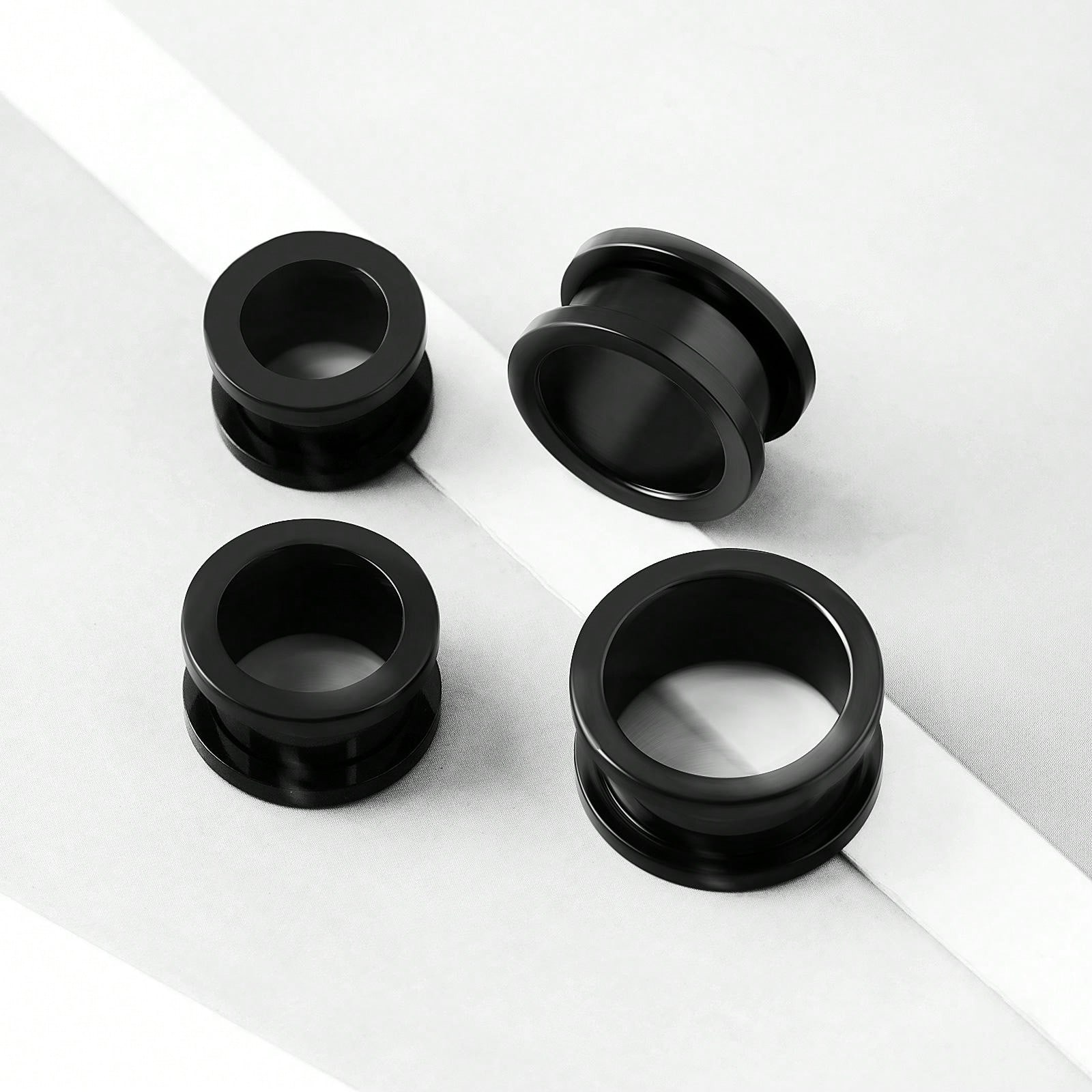 1pair Of Men'S Stainless Steel Pulley Ear Expanders Earrings | SHEIN USA