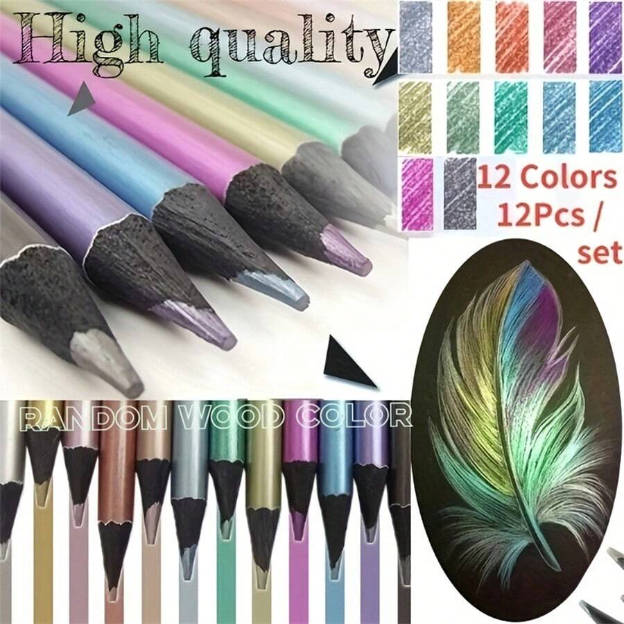 12pcs Color Metal/Water Soluble/High Oil/Fluorescent Colored Lead ...