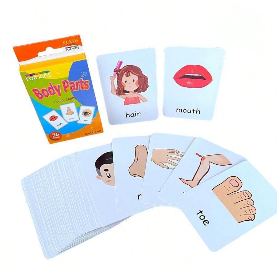 36pcs/Set Random Color English Word Flash Cards Educational Alphabet ...