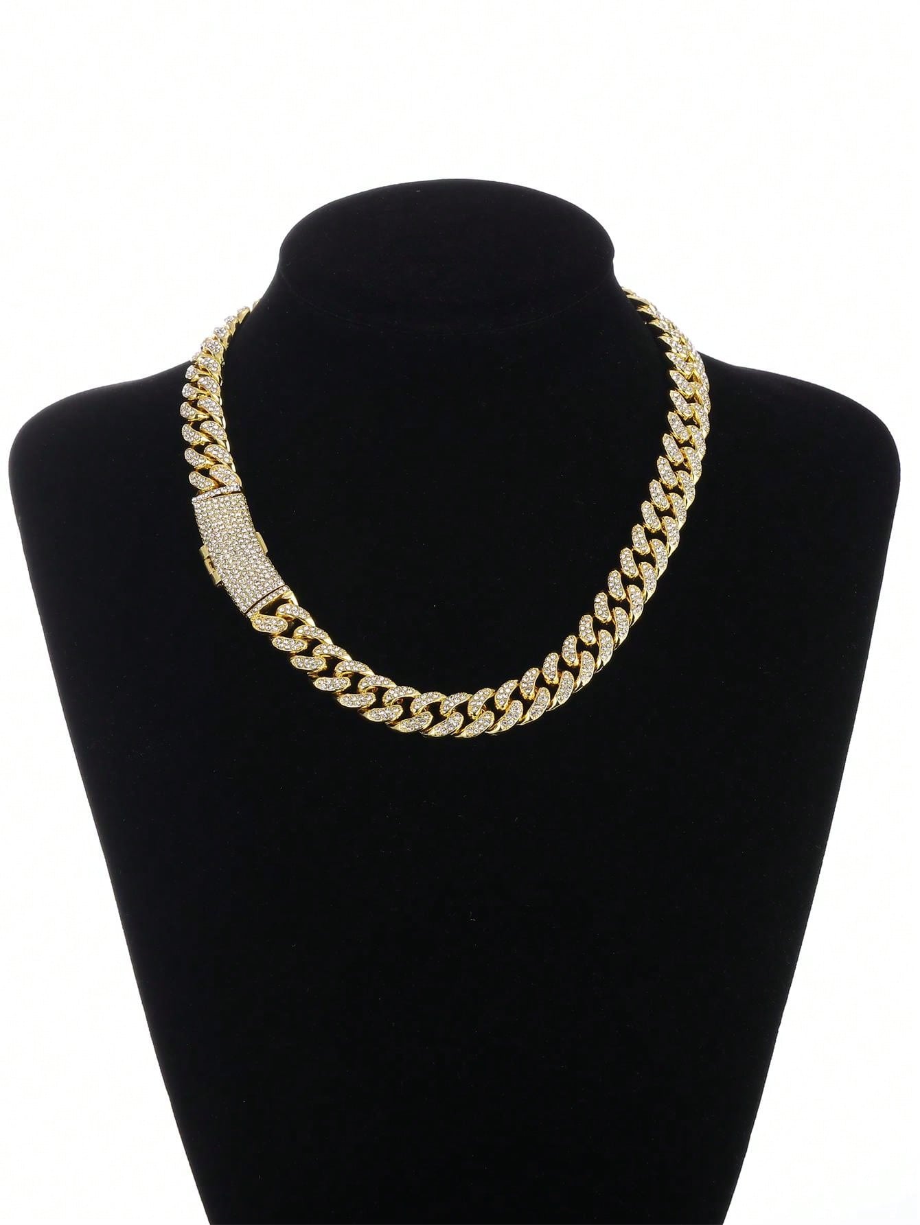 2 Piezas Cadena Y 1 Pieza Pendiente De Rectángulo Decorado Con ...