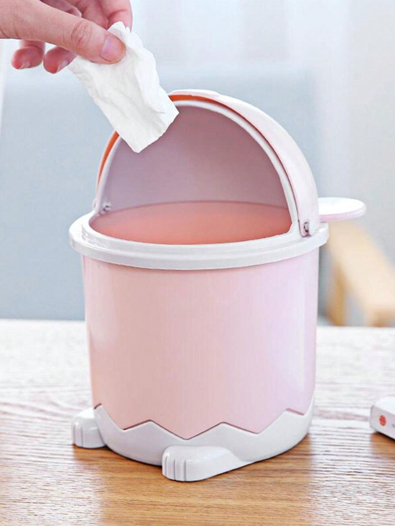 One Portable Creative Mini Desktop Trash Can With Lid For Home, Office ...