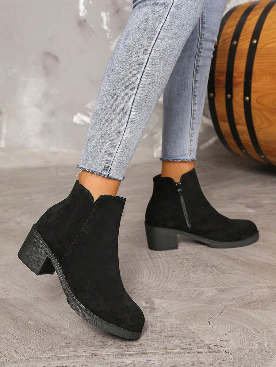 Spring & Autumn New Chelsea High Heel Short Boots, Fashion Casual Thick ...