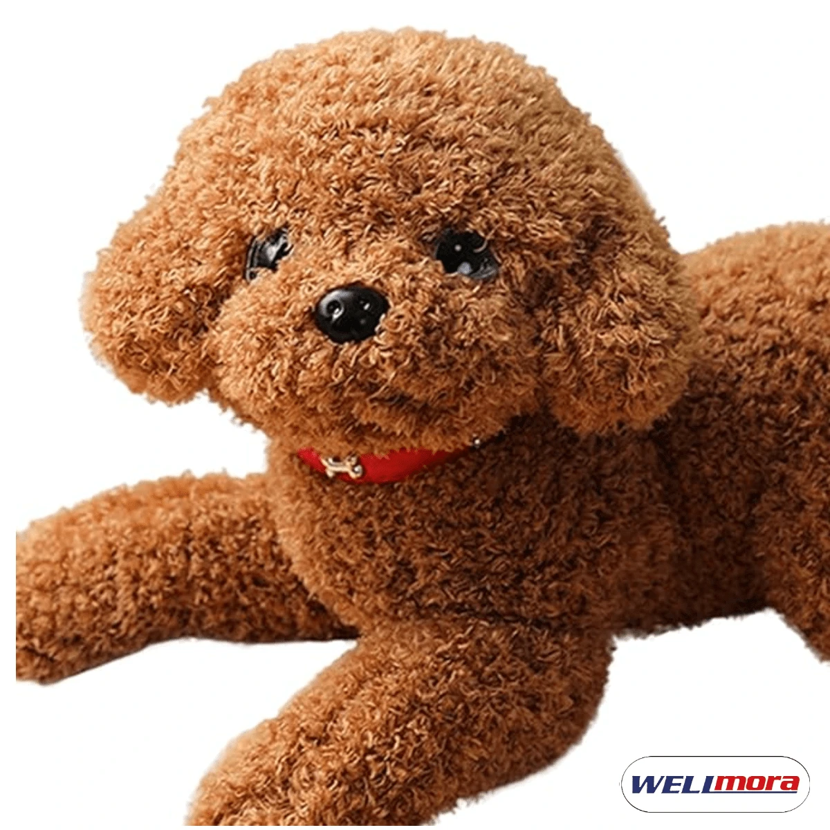Super Soft Friendly Cotton Stuffed Poodle Dog With Leash And Curly Hair ...