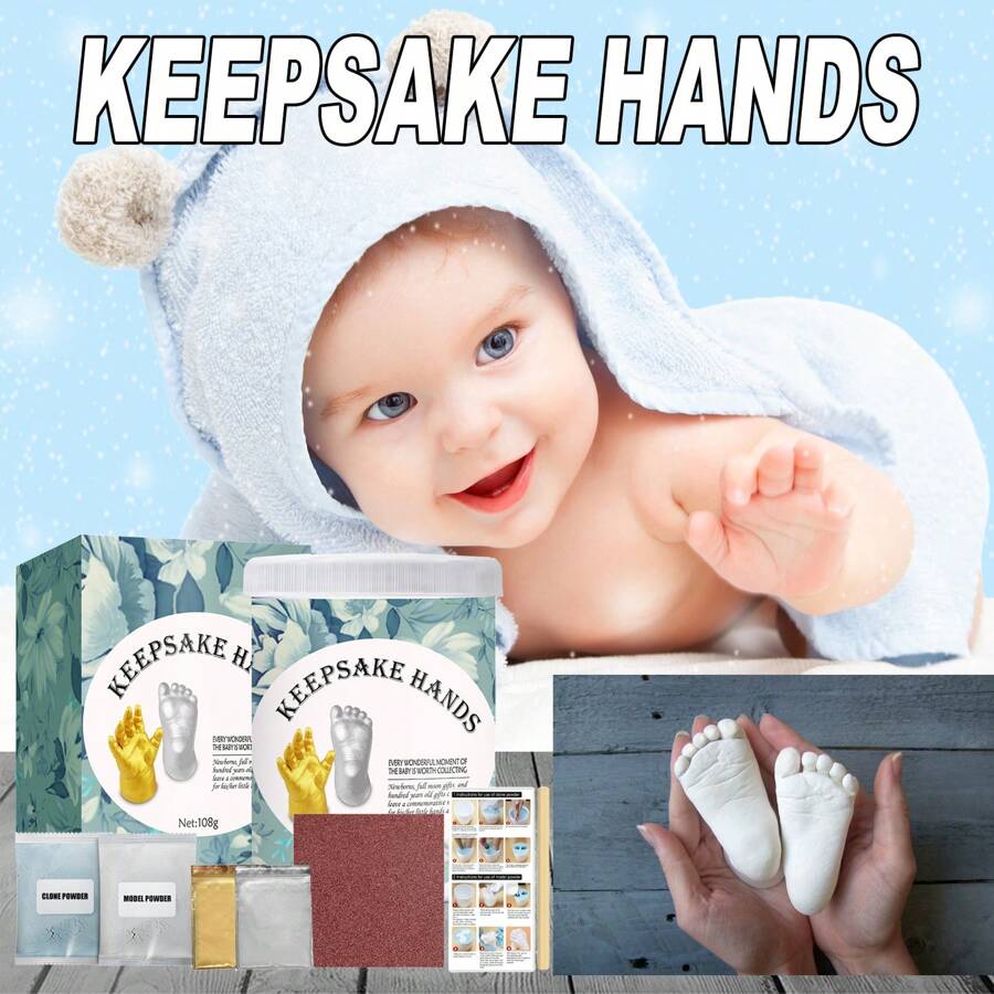 Baby Handprint & Footprint Memory Set 3d Baby Handprint And Footprint ...