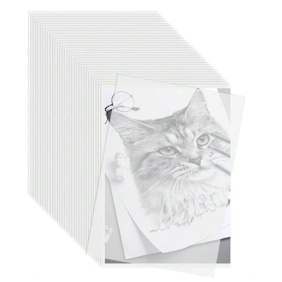 100 Sheets Tracing Paper,White Translucent Sketching Tracing Paper ...