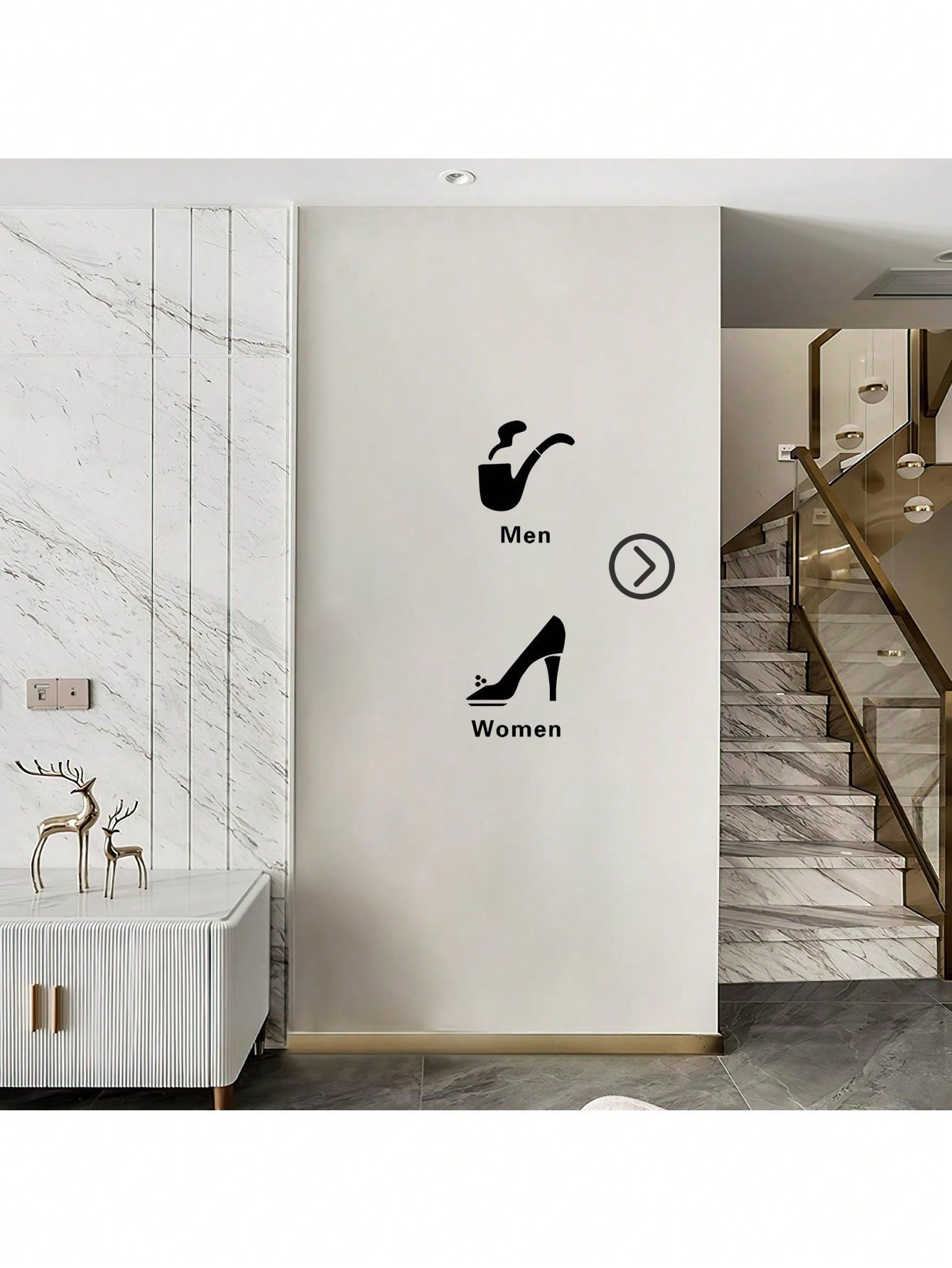 1sheet Creative Restroom Sign Sticker Set For Home, Bar, Supermarket ...