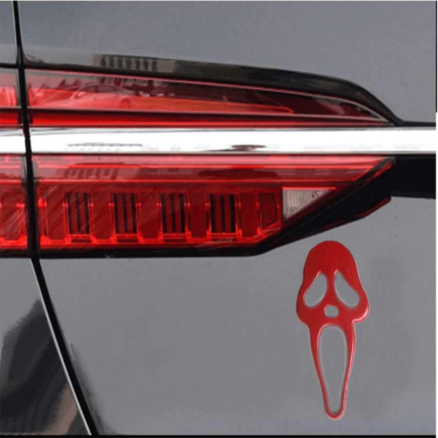 Red 3d Metal Sticker Car Decoration Decal For Car Body, Horror Skull ...