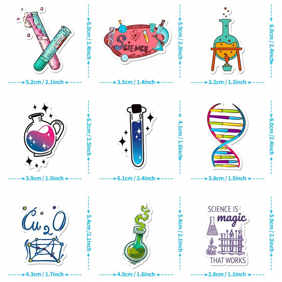 50 Sheets Of Laboratory Science Laboratory Stickers, New Products ...