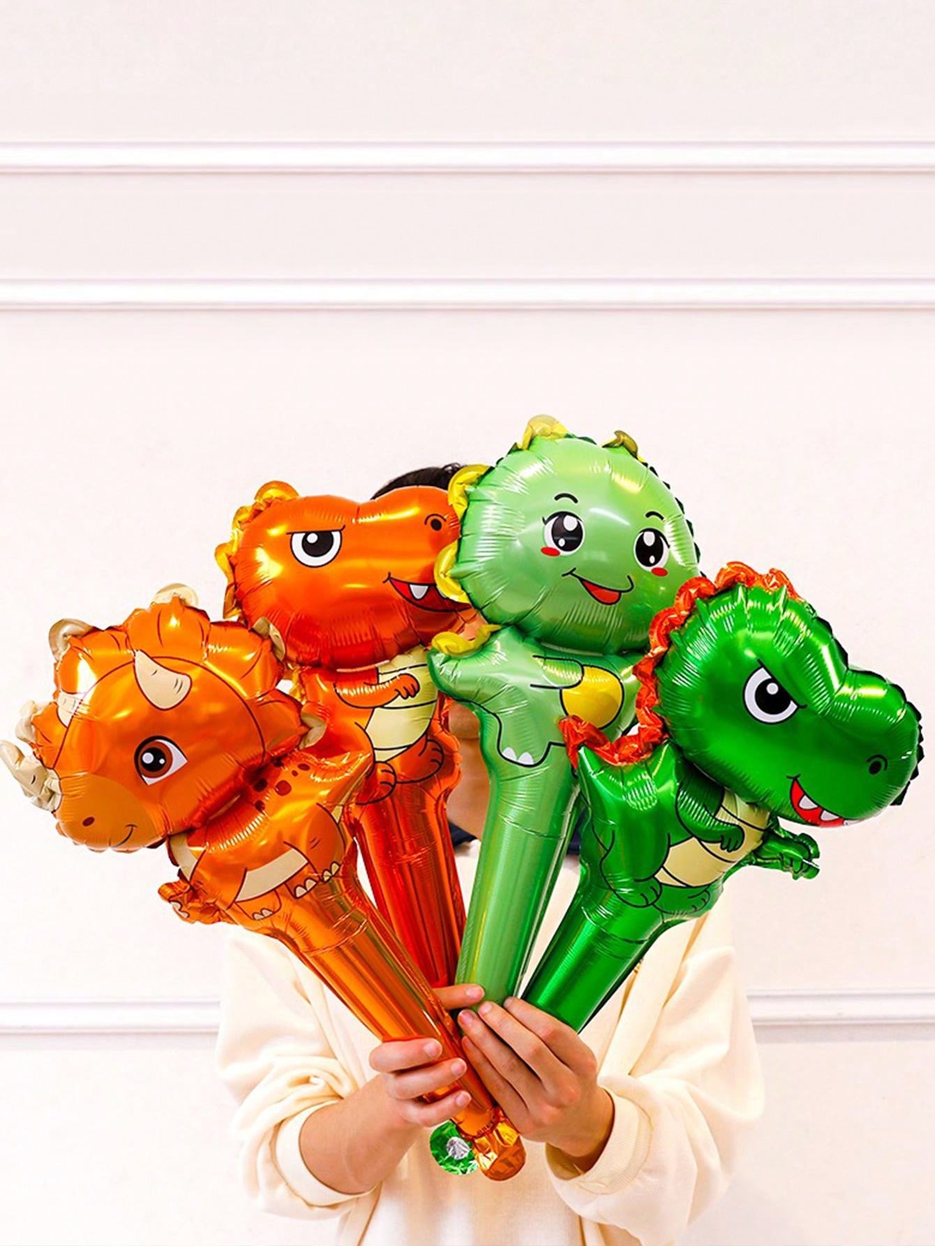 5pcs Dinosaur Shaped Handheld Balloon, Party Decorations For Dinosaurs ...