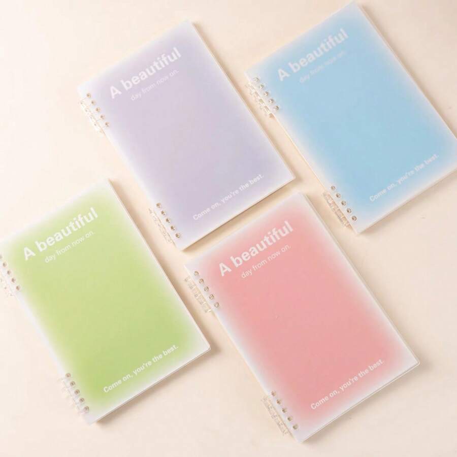 Candy-Colored Notebook Simple Clear 10-Hole Non-Sticky Fresh Notebook ...