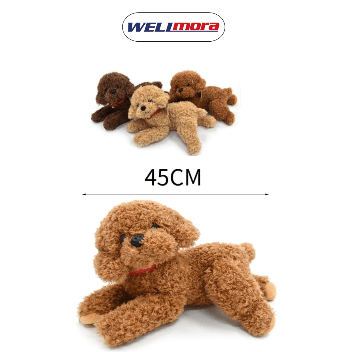 Super Soft Friendly Cotton Stuffed Poodle Dog With Leash And Curly Hair ...
