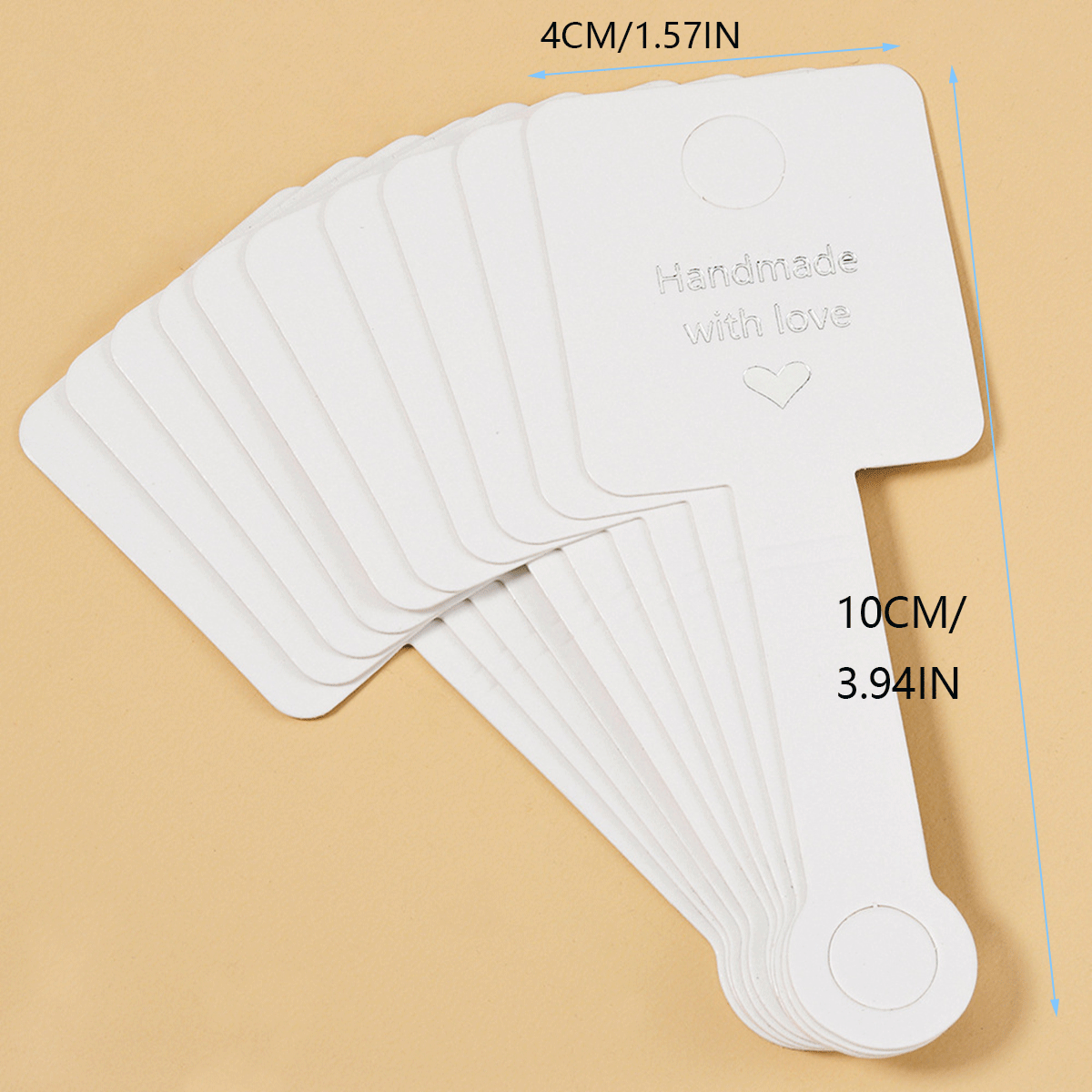 100 Self-Contained Sticky Packaging Cards, Hair Rings, Jewelry, Half ...