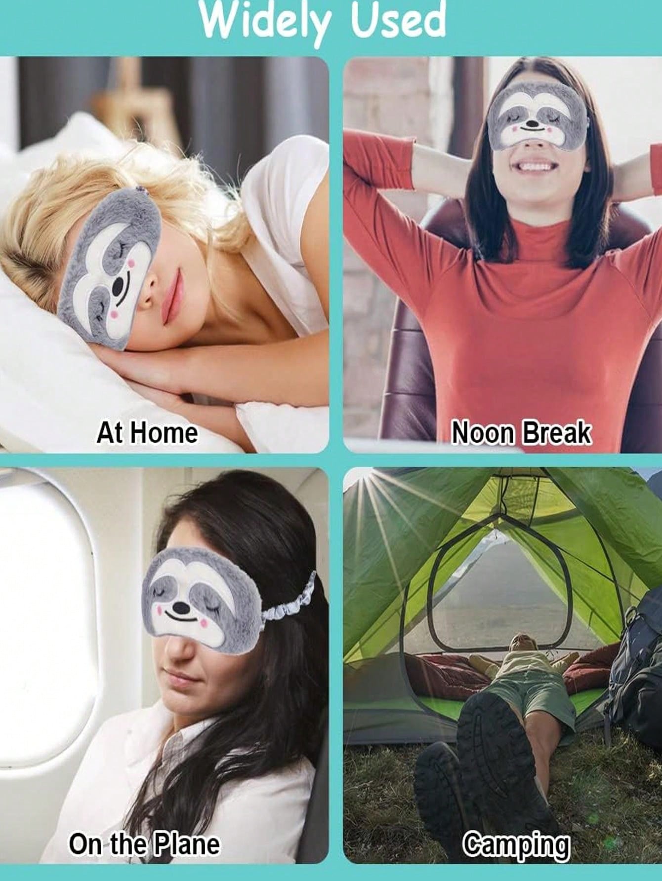 Blackout Sleeping Mask Funny Soft Cute Grey Sloth Sleeping Mask Women ...