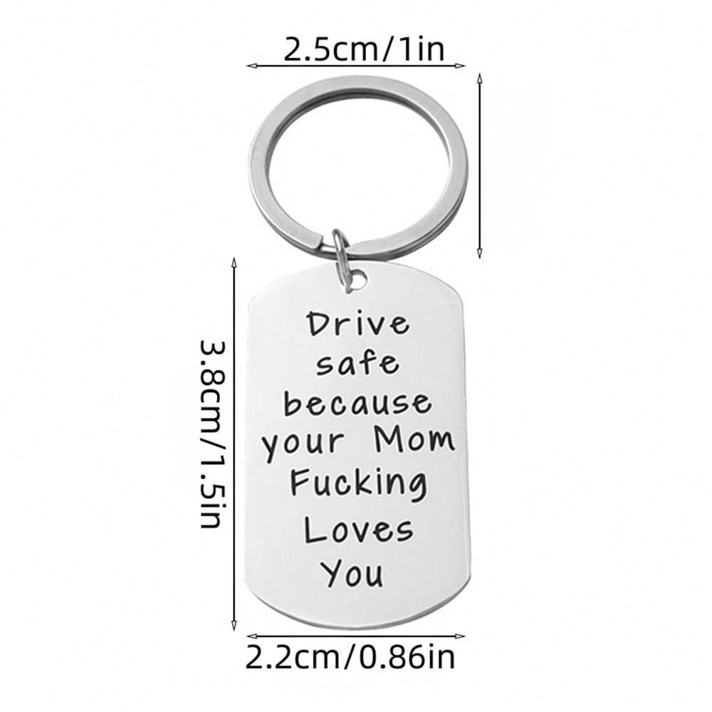 1 Piece Of Safe Driving Keychain, Stainless Steel Hang Tag, As A Gift ...