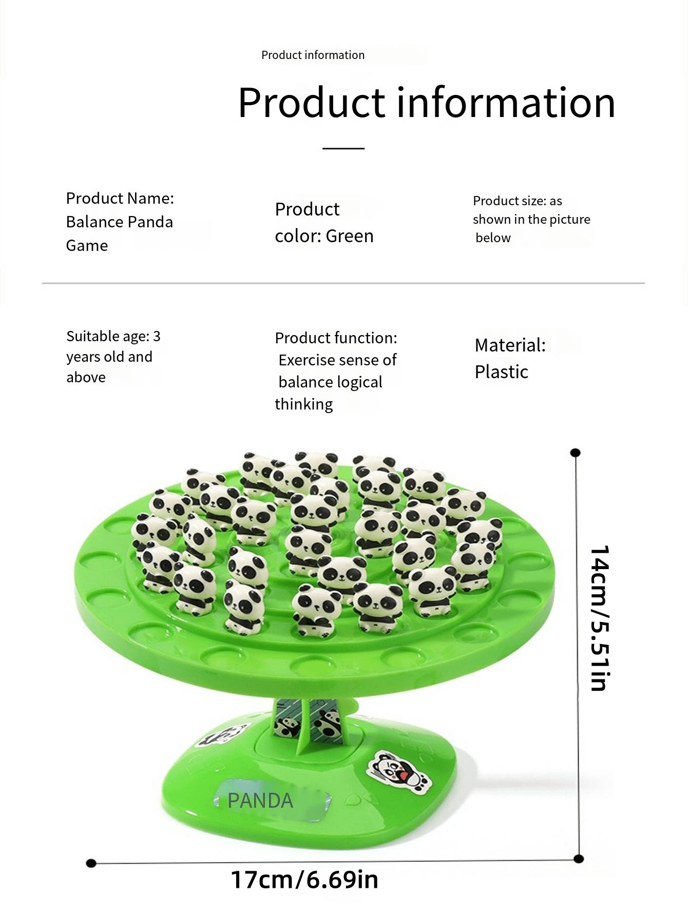 Panda Balance Tree Tabletop Game Toy For 2 Players, Intellectual Parent ...