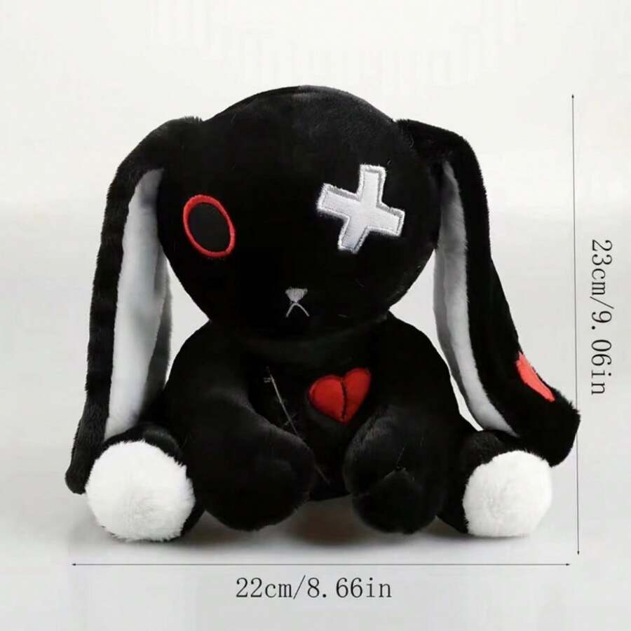 9.06in Creepy Crazy Bunny Plush, Spooky Gothic Bunny Stuffed Animal ...