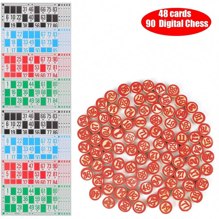 ASNEY Vintage Bingo Board Game Classic Bingo Cards Bingo Game Wooden ...