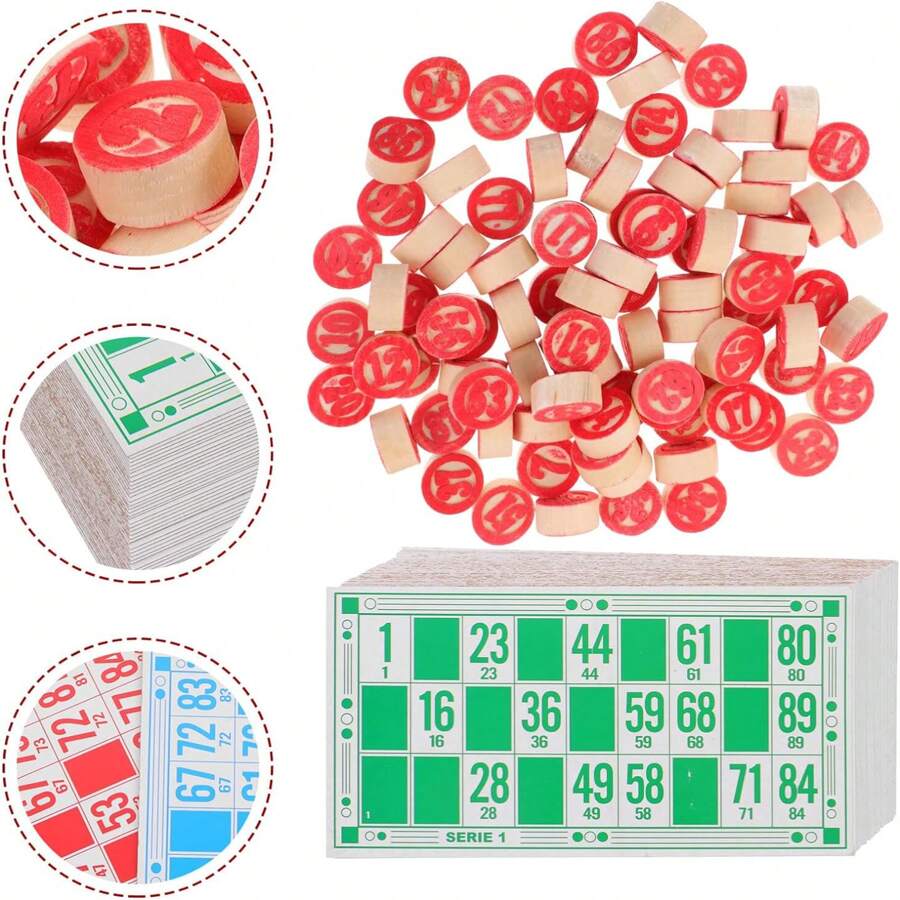 Vintage Bingo Board Game Classic Bingo Cards Bingo Game Wooden Bingo ...