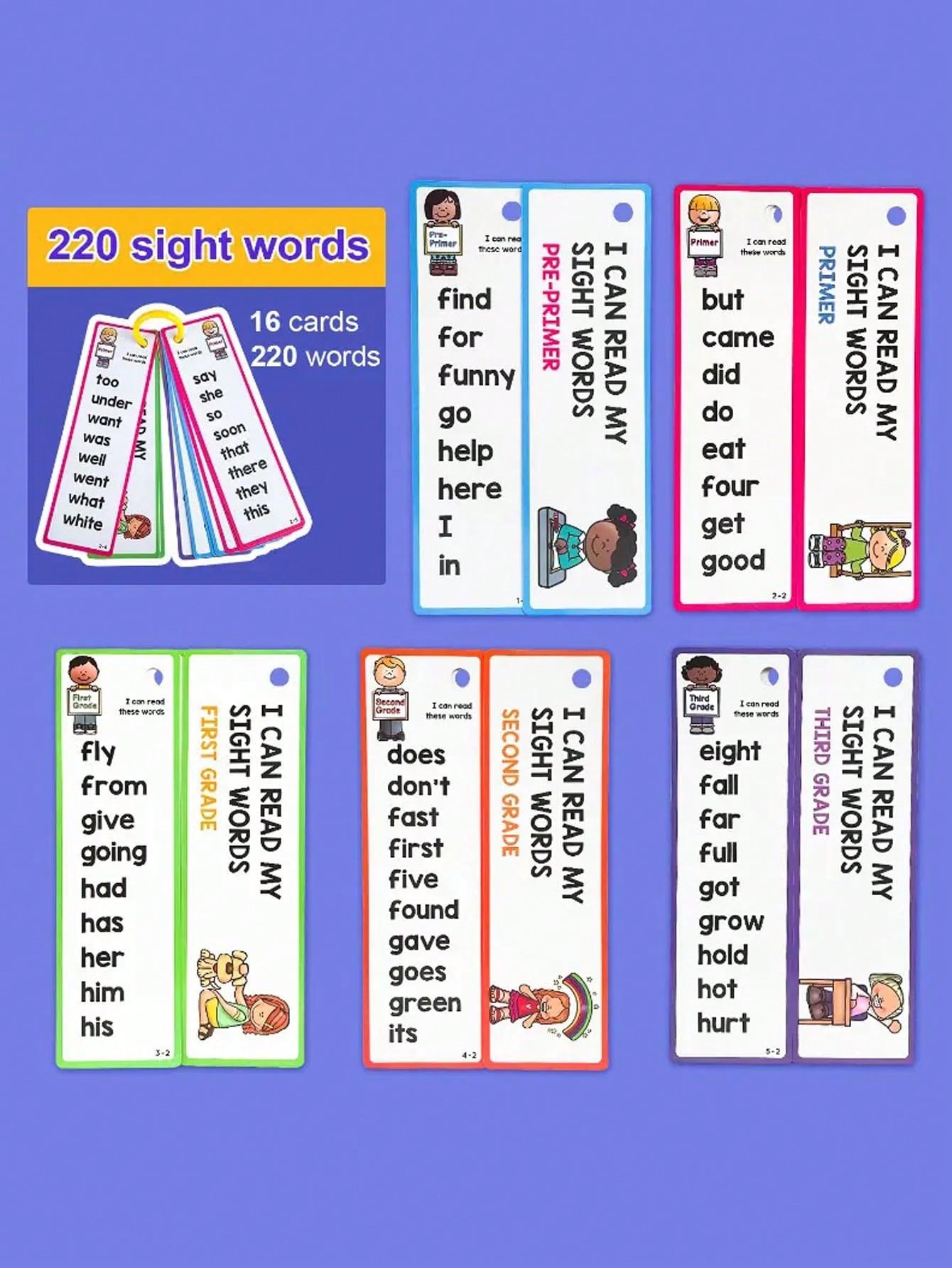 16 Piezas Tarjetas Didácticas De Alta Frecuencia De Palabras En Inglés ...