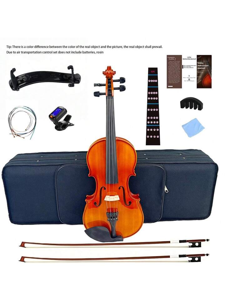 Beginner'S Set 4/4 Violin Spruce Maple Original Wood Color Violin | SHEIN