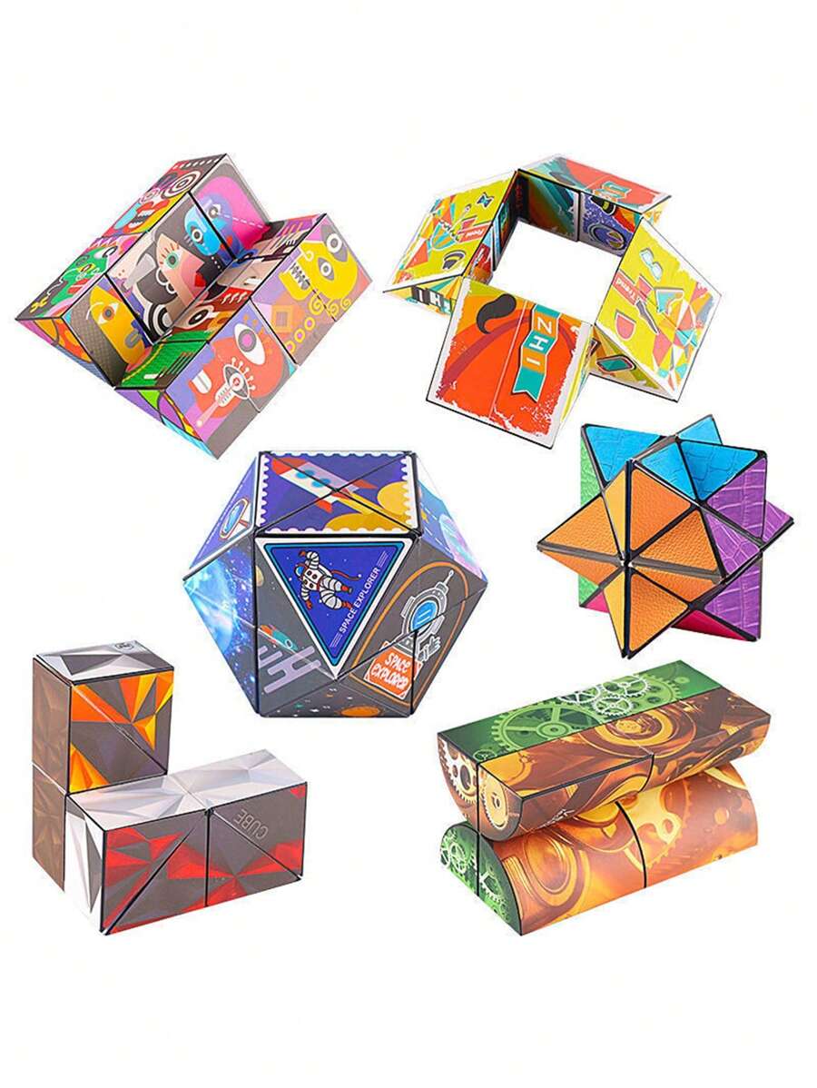 3D Geometric Changeable Magic Cube, Anti Stress Decompressing Hand Flip ...
