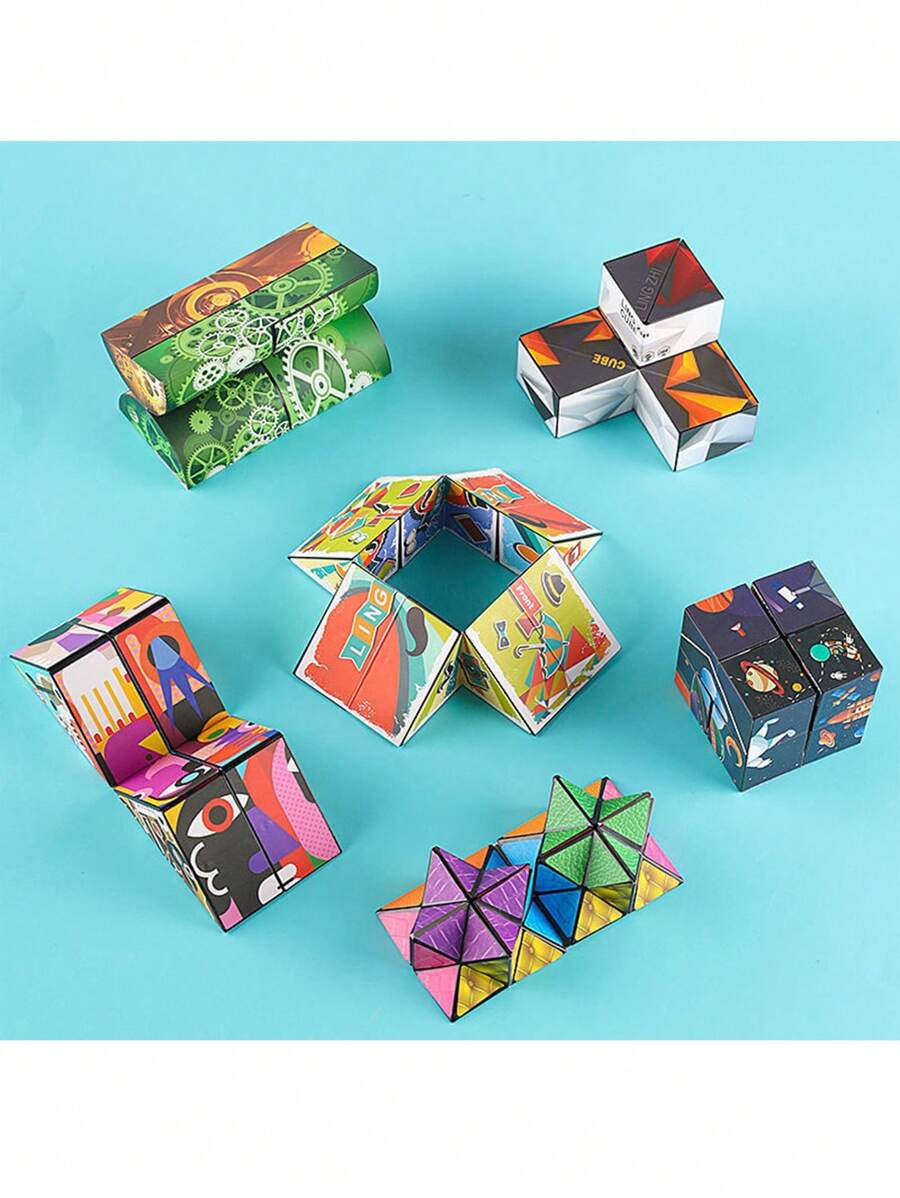 3D Geometric Changeable Magic Cube, Anti Stress Decompressing Hand Flip ...