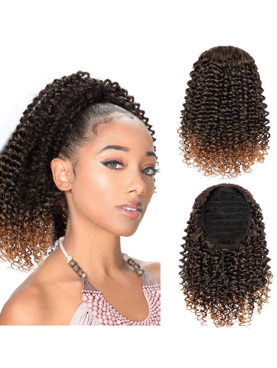 SHDanrtsey Drawstring Ponytail Afro Kinky Curly Ponytails For , PEACOCO ...