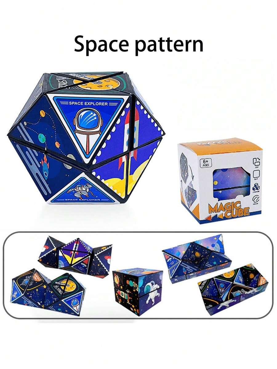 3D Geometric Changeable Magic Cube, Anti Stress Decompressing Hand Flip ...