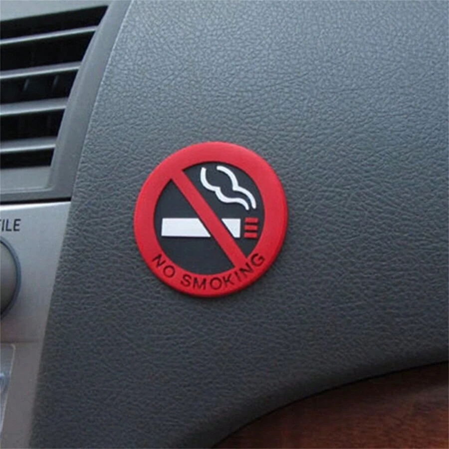No Smoking Car Stickers Styling Round Red Sign Vinyl Sticker For Auto ...