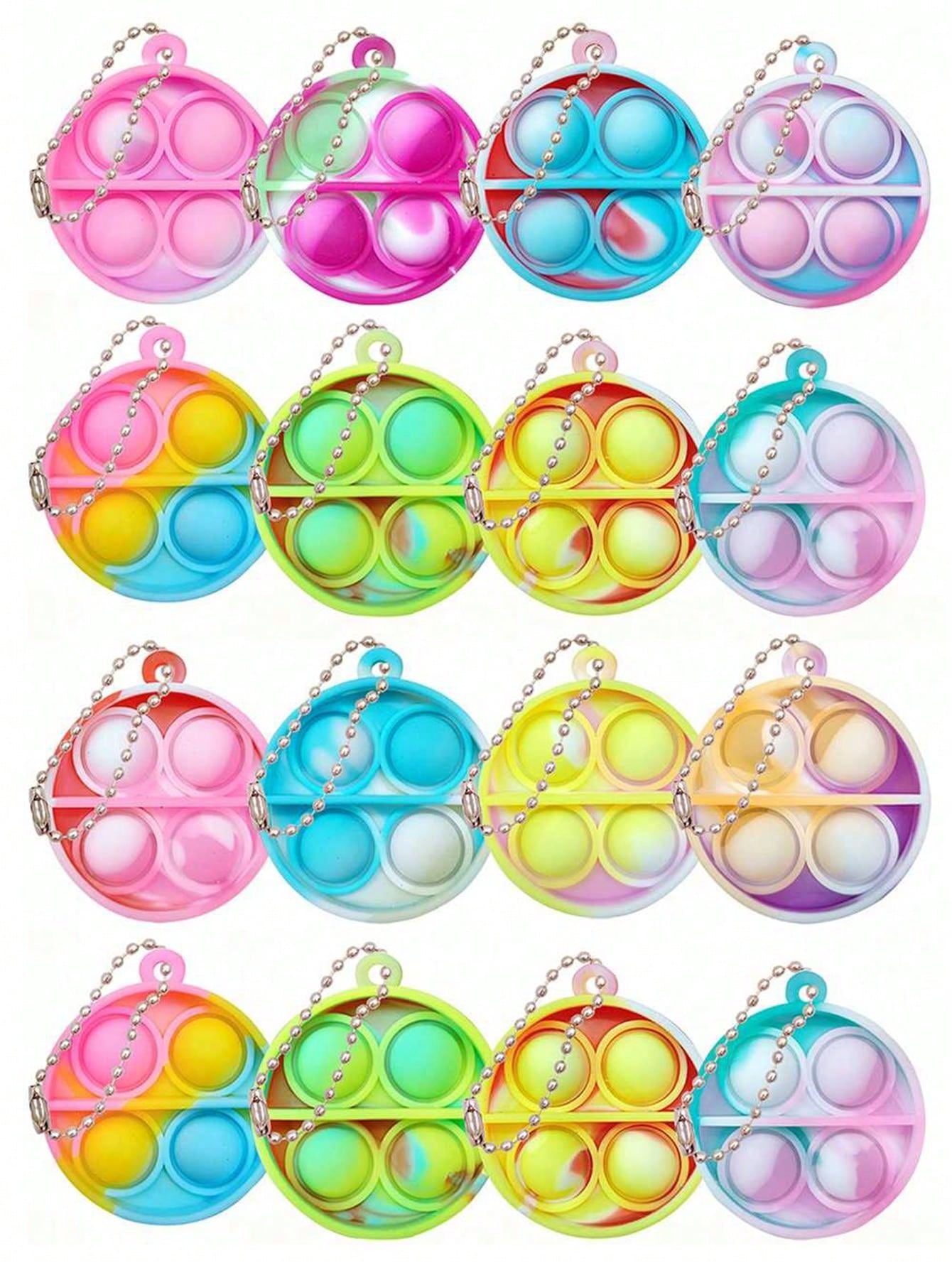 12pcs Random Color Silicone Fidget Toys, Unresting Toy With Chain ...