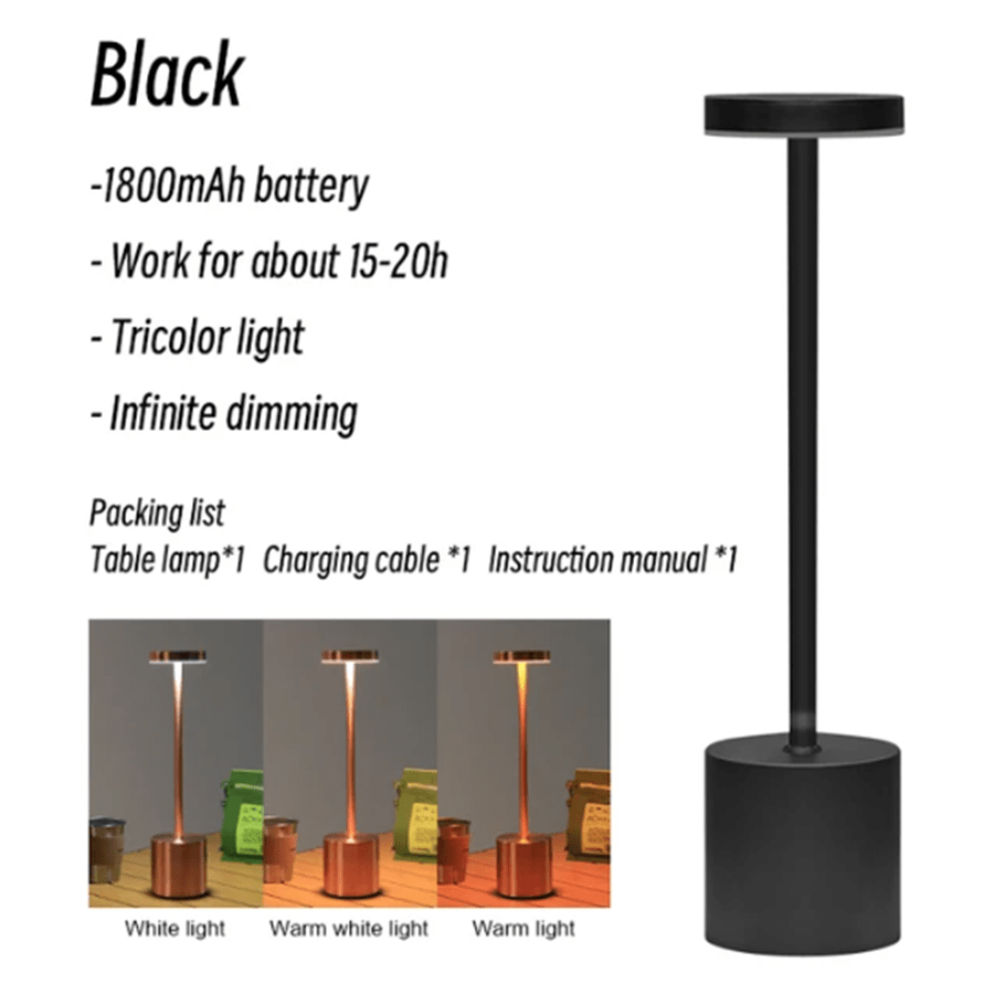 Led Cordless Night Light Rechargeable Bedside Table Lamps Touch ...