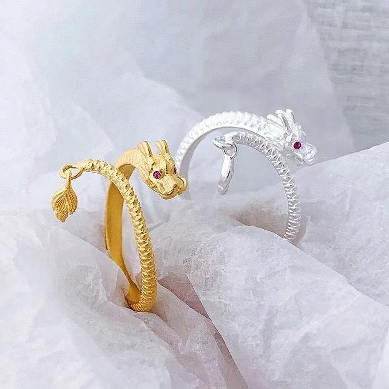 New Shenlong Swinging Tail Ring Female Golden Smart Swinging Dragon ...