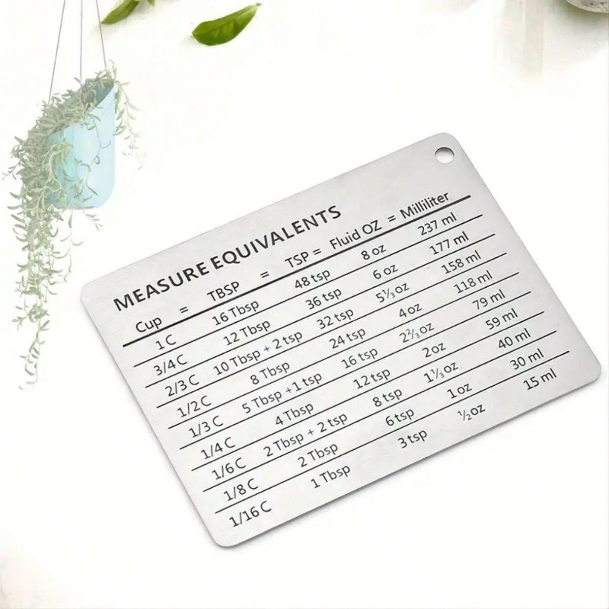 1pc Magnetic Scale Plate With Unit Conversion Table - Stainless Steel ...
