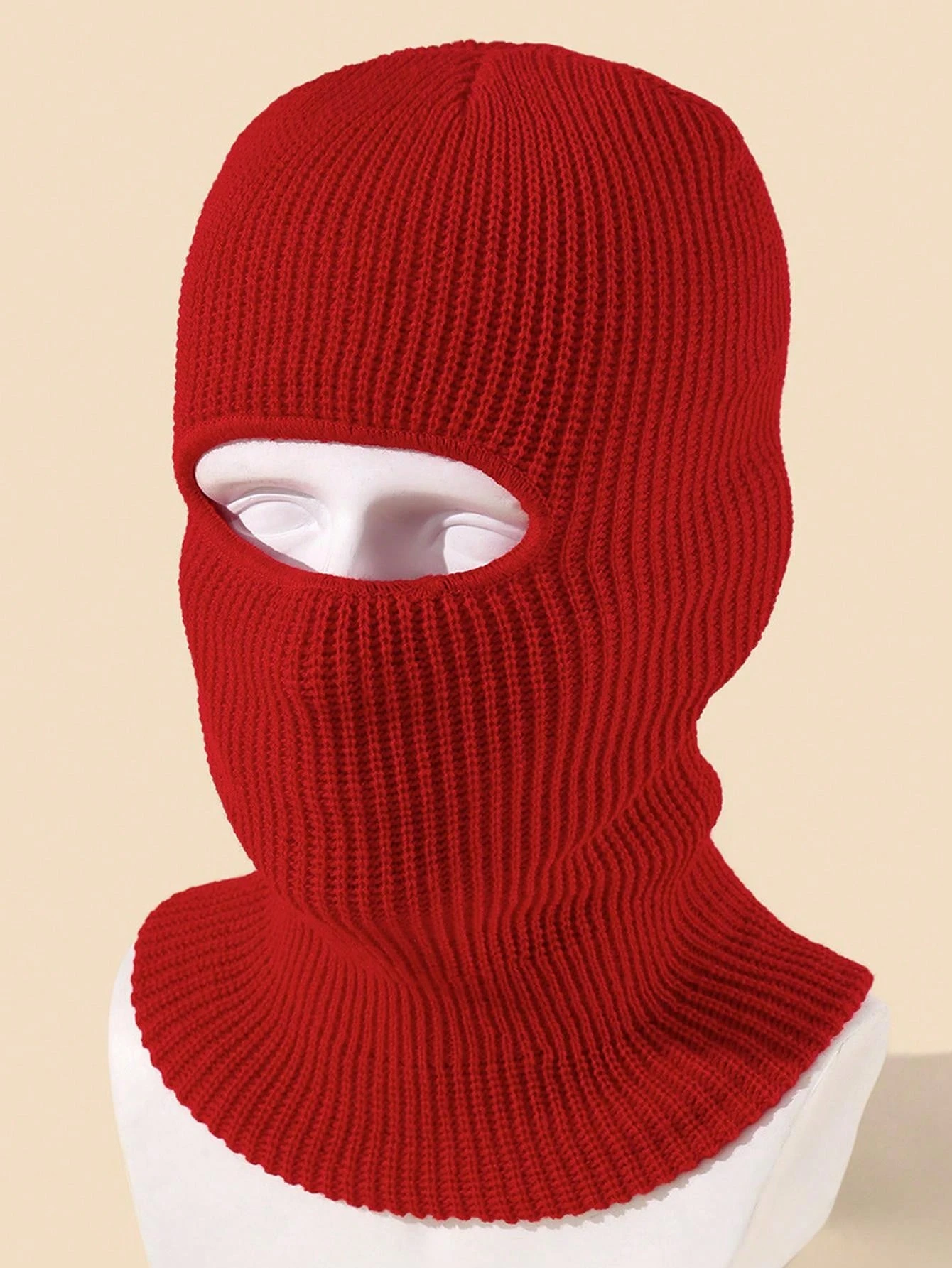 1pc 1 Hole Ski Mask Knitted Face Cover Winter Balaclava Full Face Mask ...
