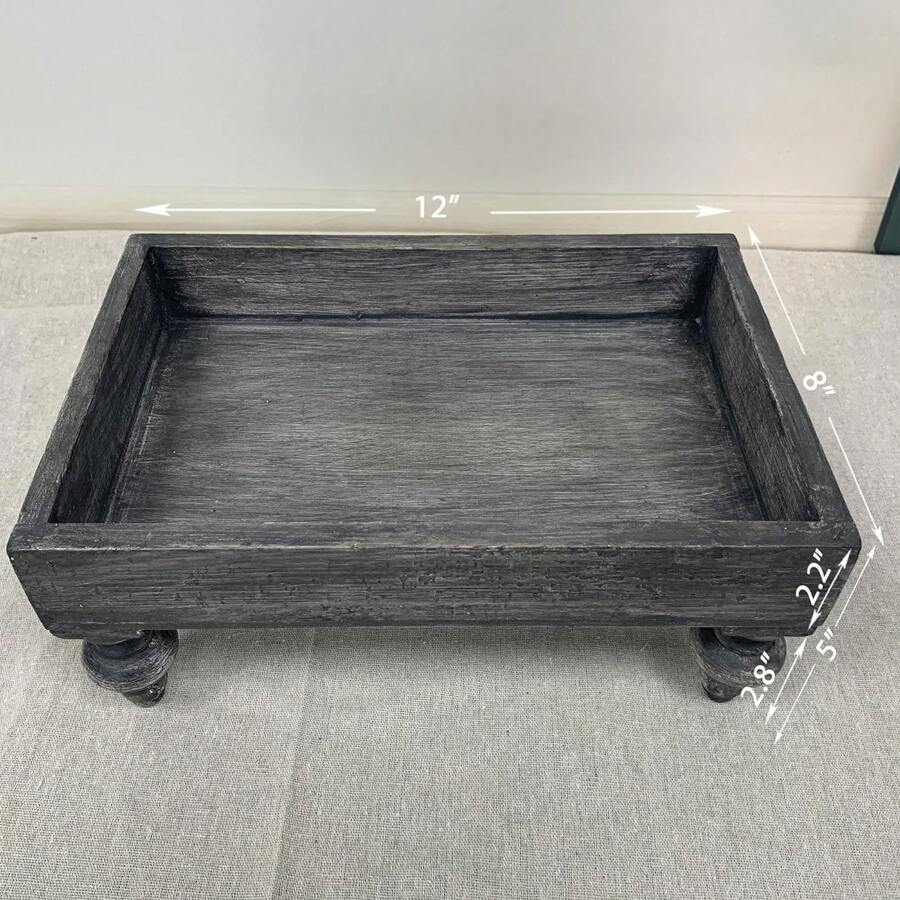 hanyial Wooden Riser Decorative Tray: Farmhouse Wood Pedestal Display ...