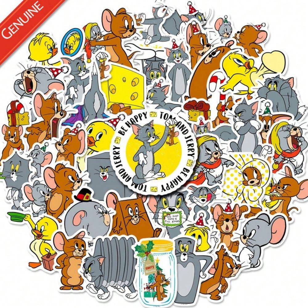 50 Piezas Adhesivos Oficiales De Tom Y Jerry Con Licencia De Warner ...