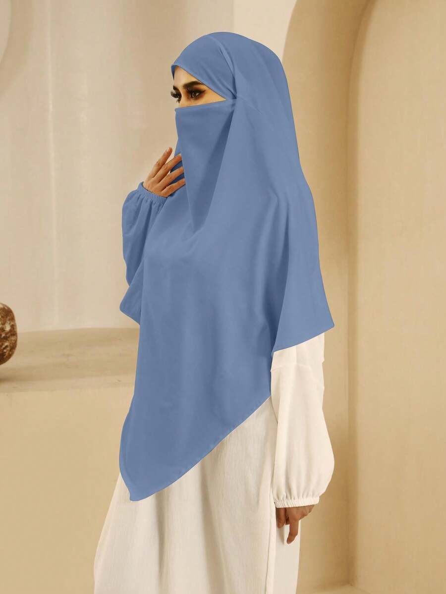 1pc Minimalist Solid Pull-On-Style Hijab | SHEIN UK