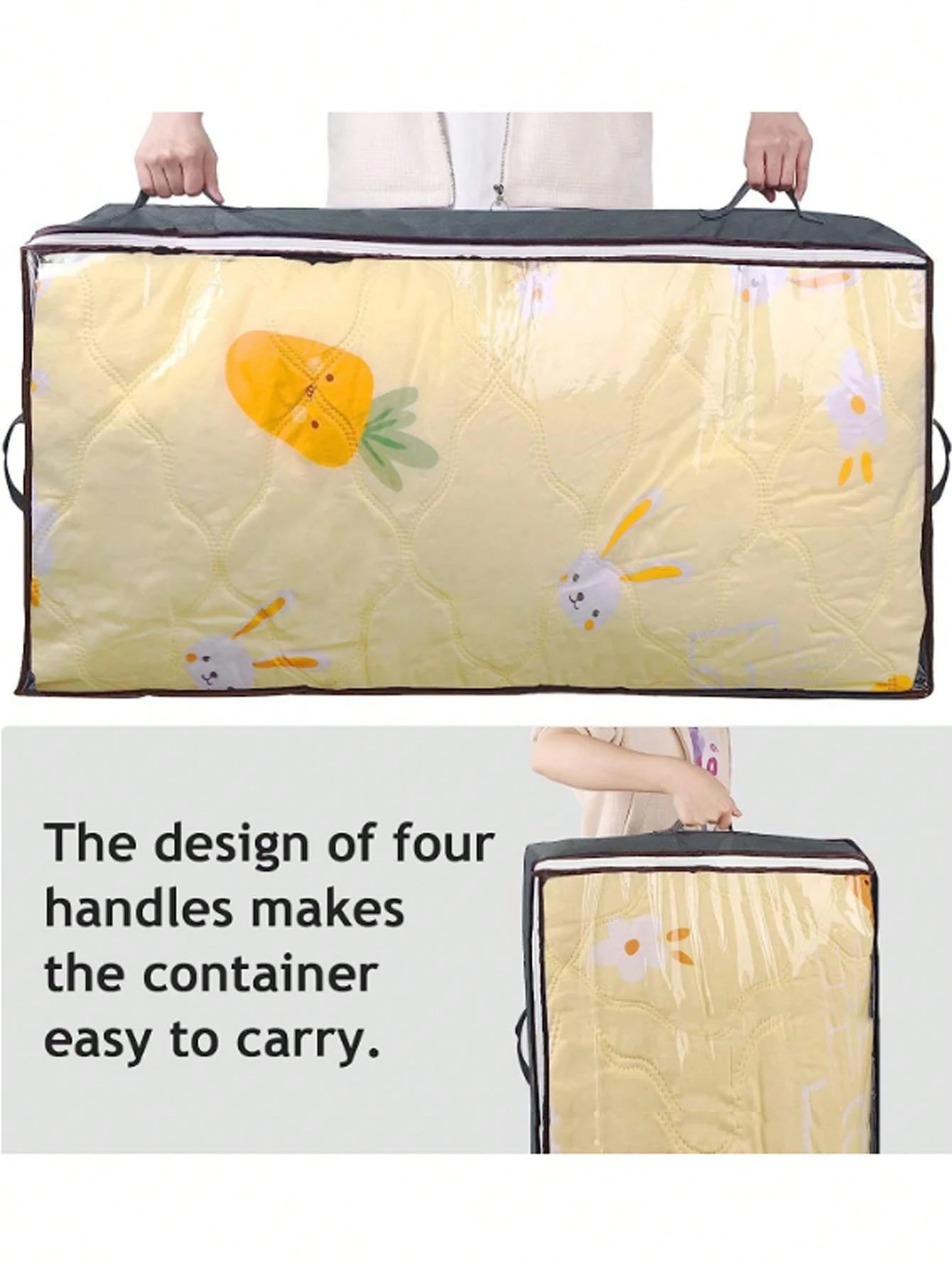 1 ชิ้น 90L 100 เซนติเมตร/39.37in แข็งถุงเก็บเสื้อผ้า, ที่เรียบง่ายโพลีเอสเตอร์ถุงเก็บพับเก็บได้ ...