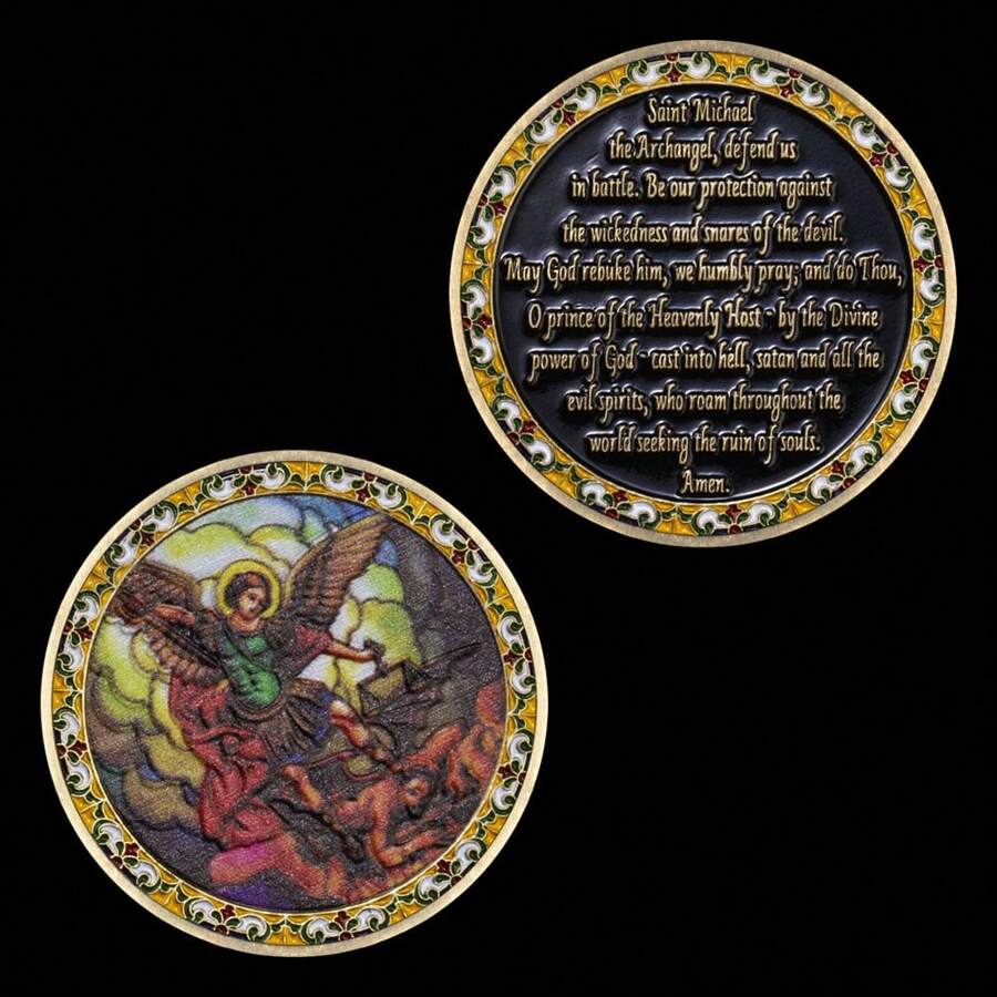 1 Piece Saint Michael Challenge Coin Guardian Angel Of Police Officer ...