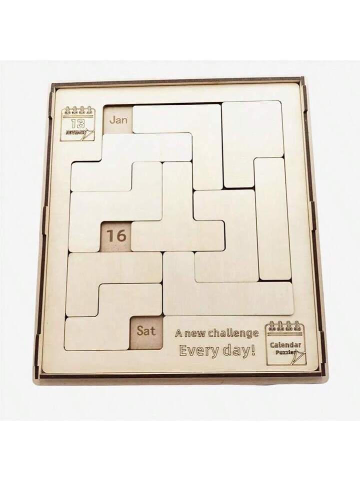 Wooden Jigsaw Puzzle Calendar With Weekday, Can Piece Together Every ...