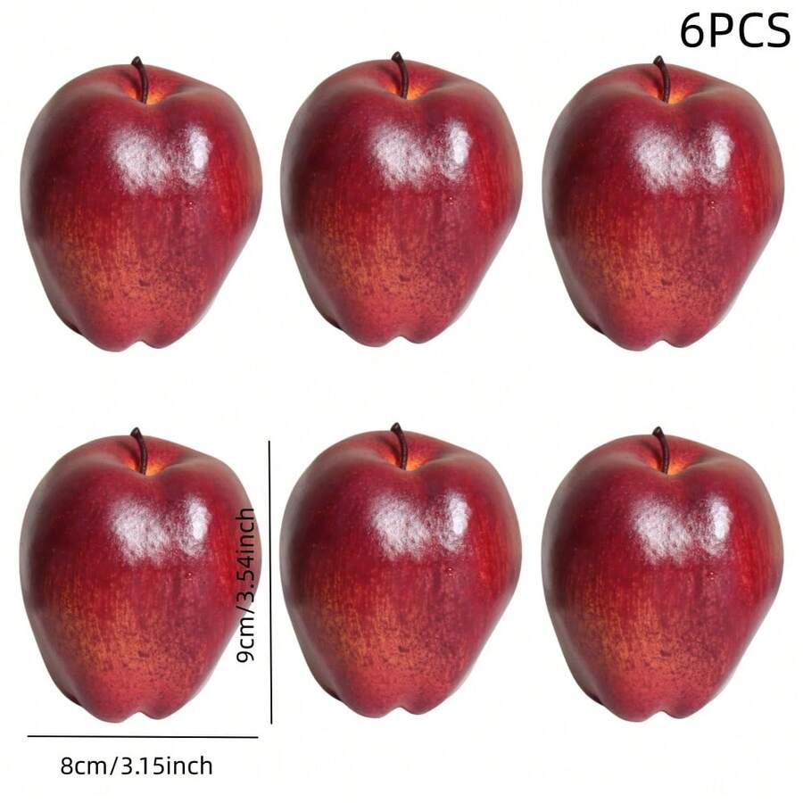 6pcs Realistic Snake Fruit & Artificial Apple Fruit Shaped Decoration ...