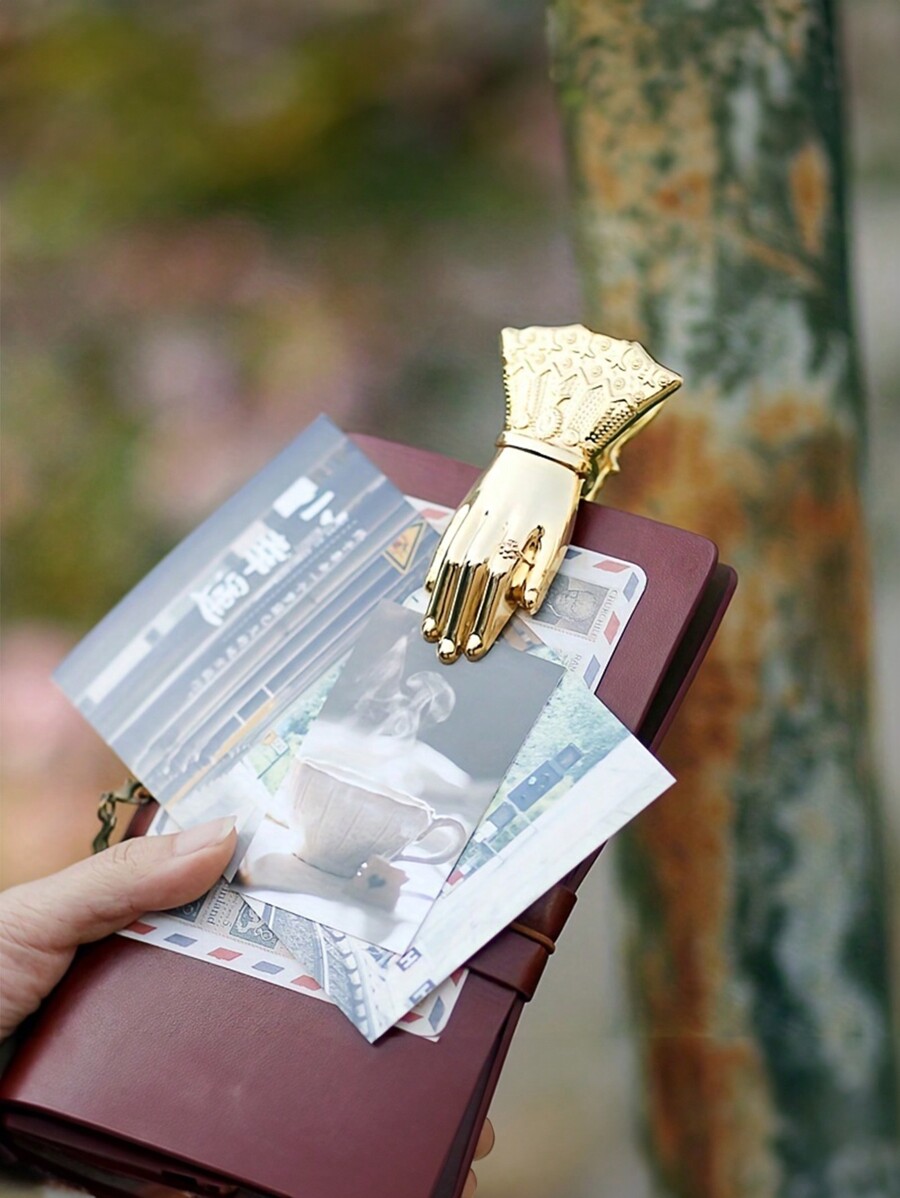 1pc, Vintage Hand Book Clip Hand-Shaped Book Clip Metal Gilded Book And ...