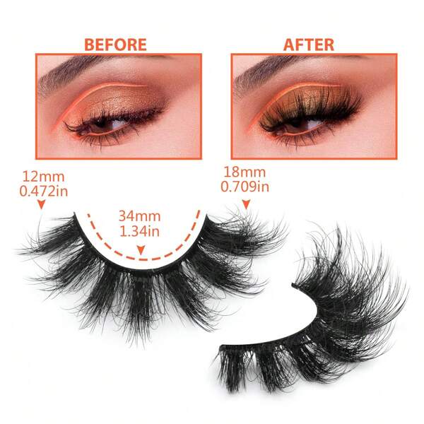 7 Pairs Of Furry False Mink Lashes 8d Curl Long Cat Eye Lashes Dramatic ...