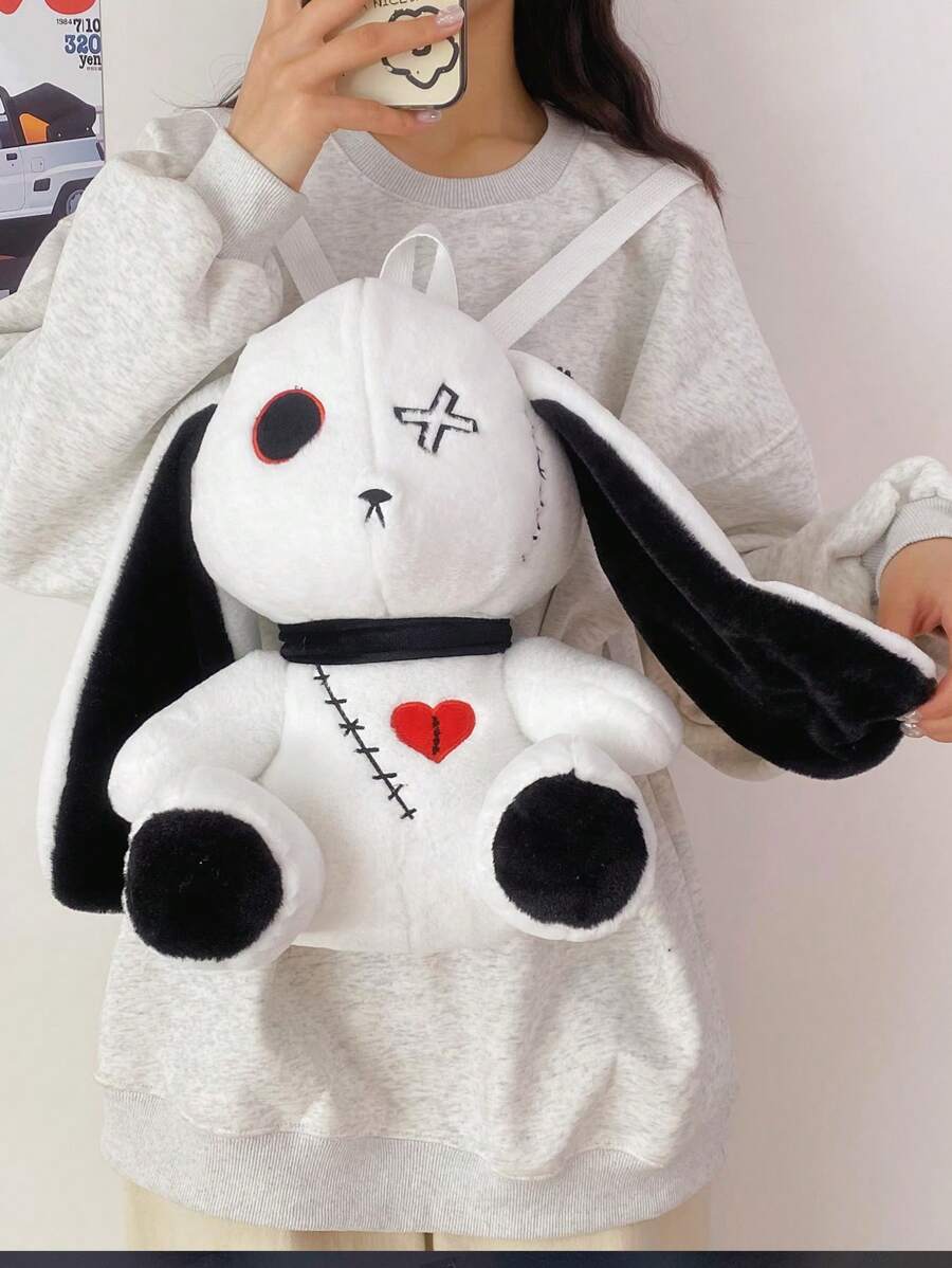 Horror Gothic Rabbit Plush Crazy Rabbit Plush Backpack, Strange Gothic ...