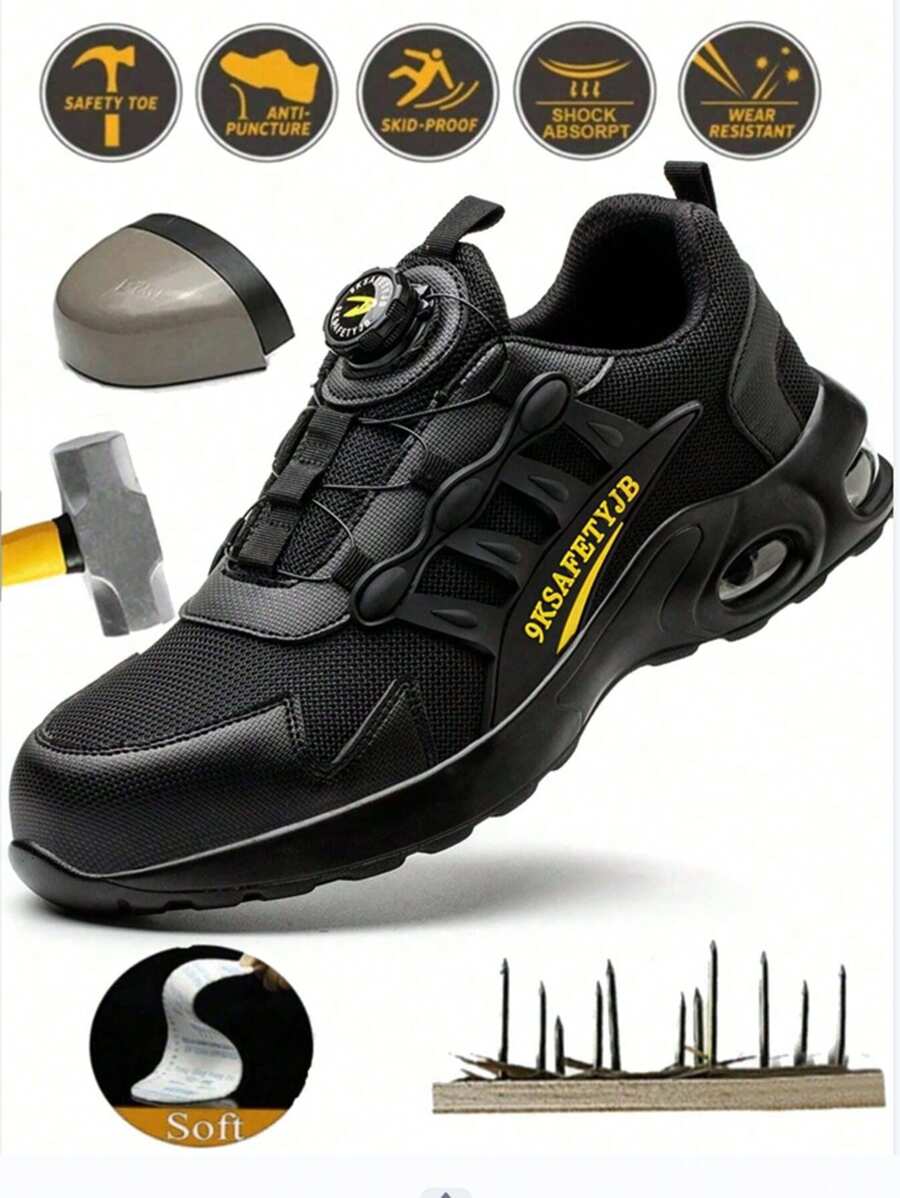 Men's Steel Toe Work Safety Shoes, Anti-Puncture Hiking Boots, Anti ...