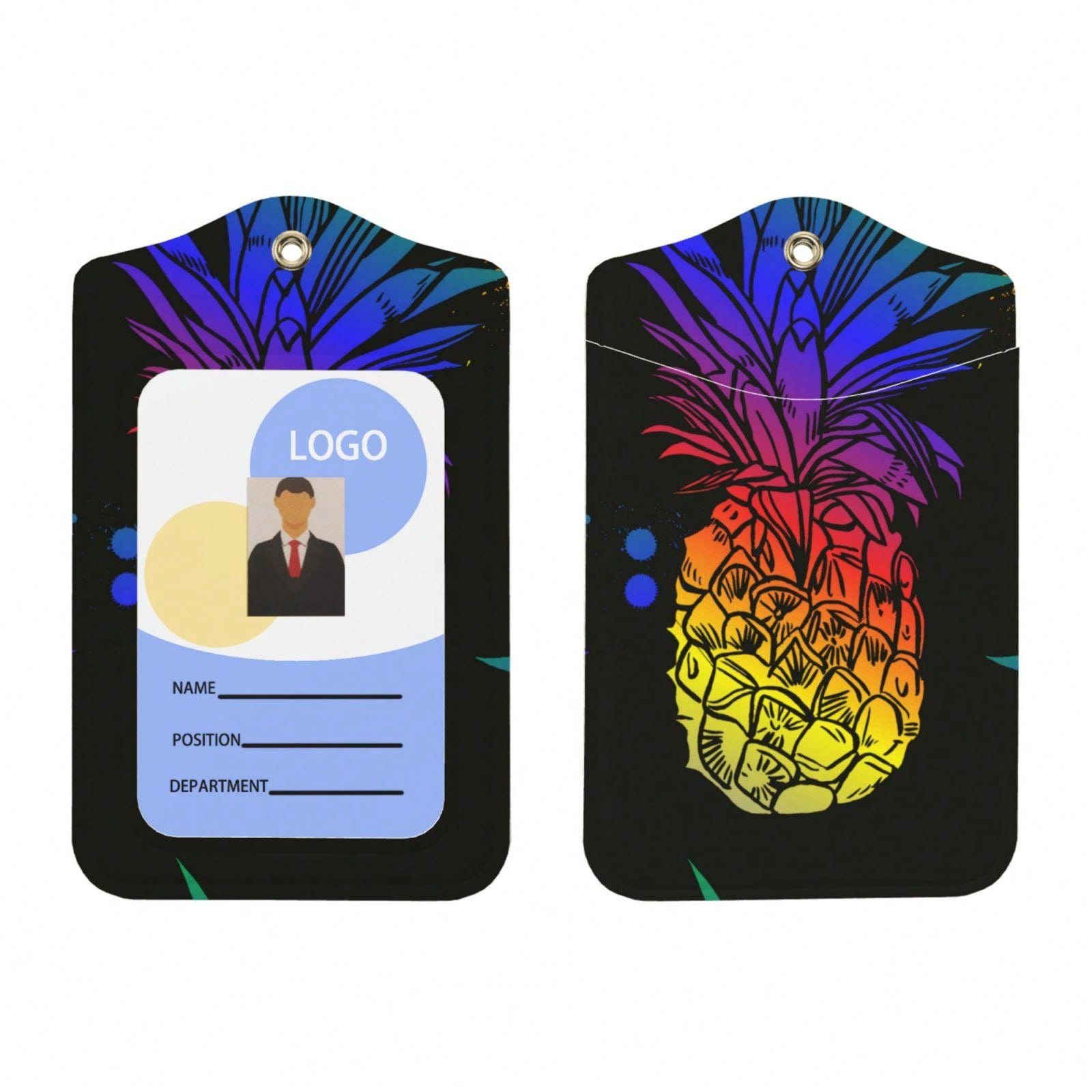 Leather Work Badge Protective Cover, Id Card Holder, Business Employee ...