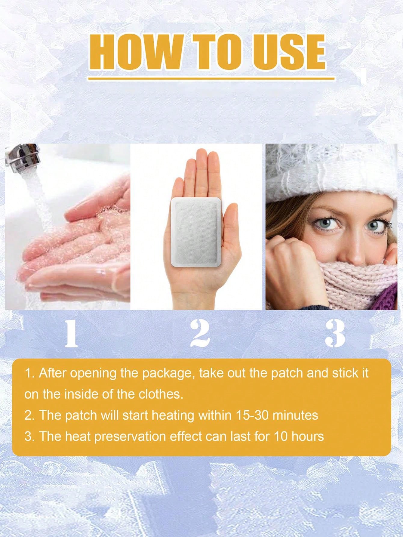20pcs(1 Pakage)Disposable Self-Heating Cold-Proof Warm Body Patch Fever ...